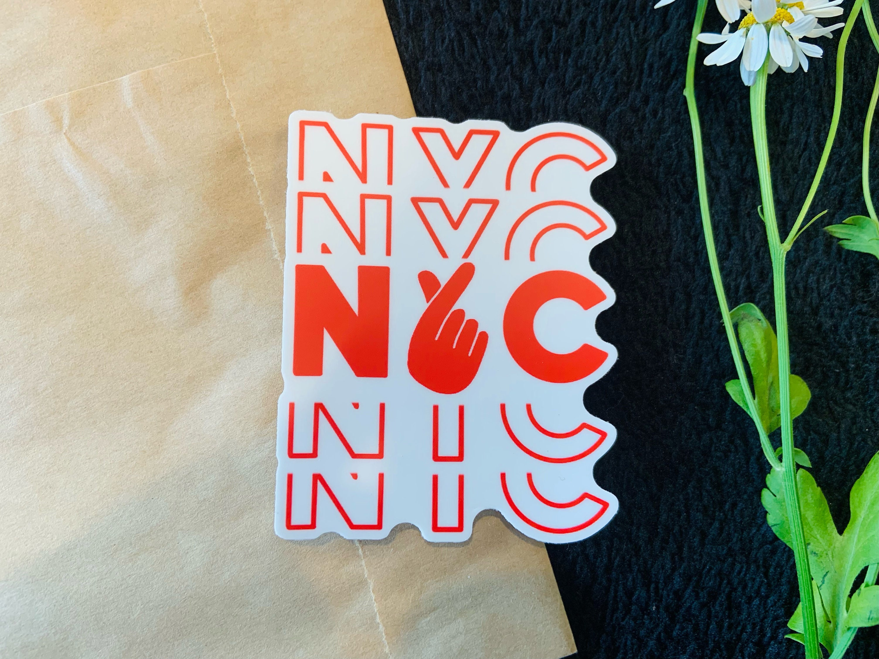 NYC Decal Sticker | Thank You Die Cut Sticker | Finger Heart | New York ...