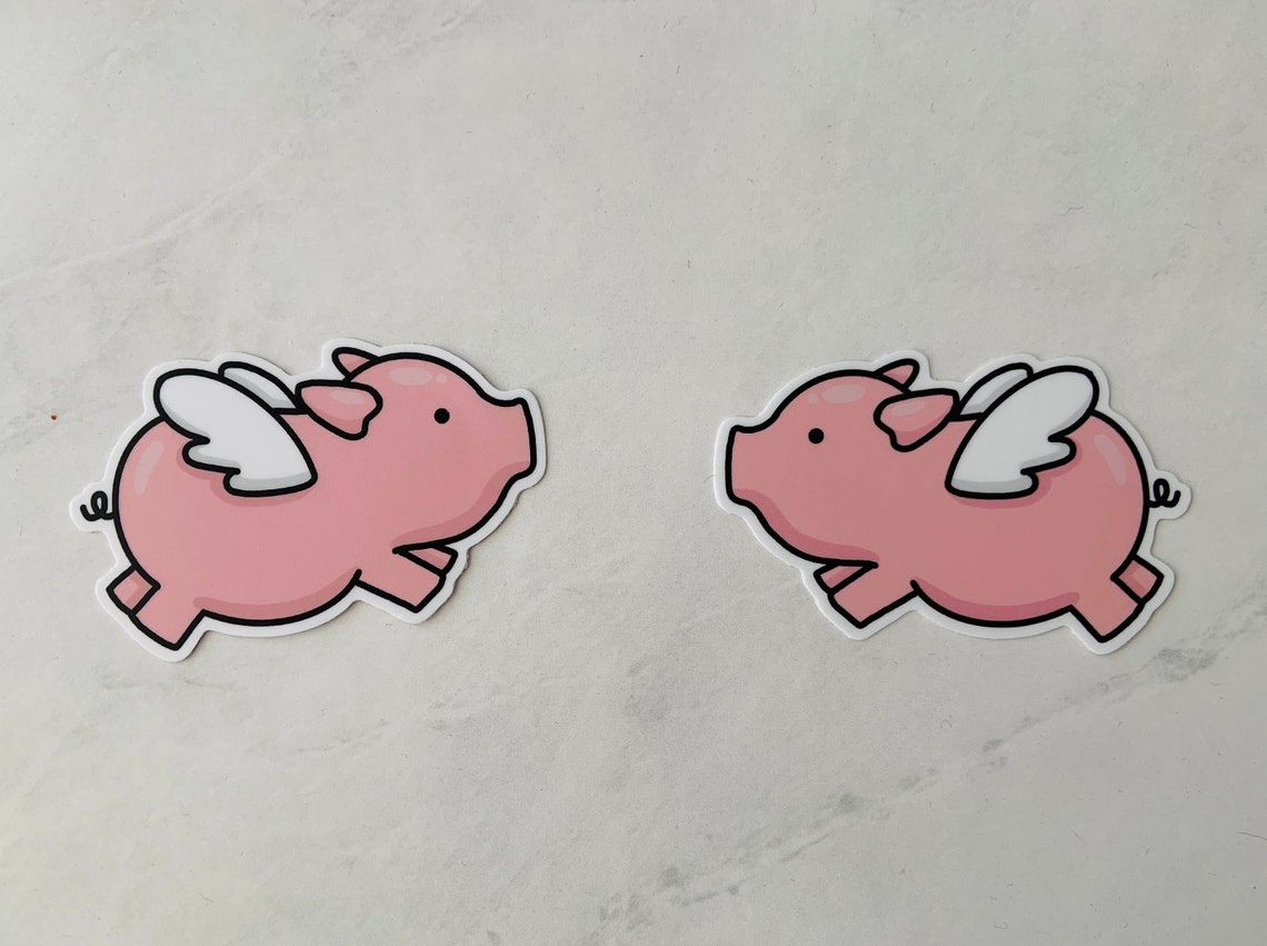 Cute Flying Pig Decal Sticker Die Cut Kawaii Sticker | Etsy