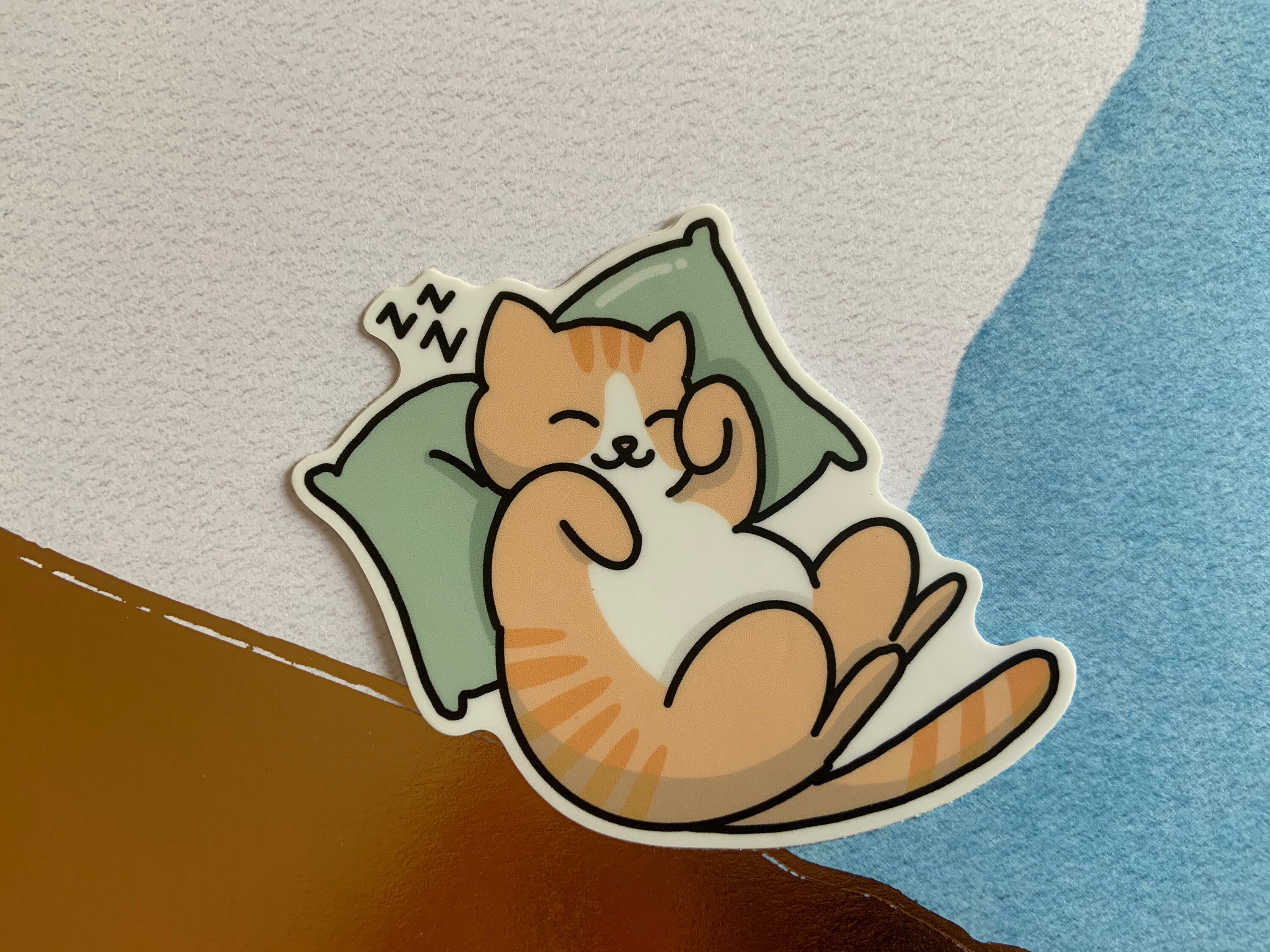 Cute Cat Nap Decal Sticker Die Cut Kawaii Sticker - Etsy UK