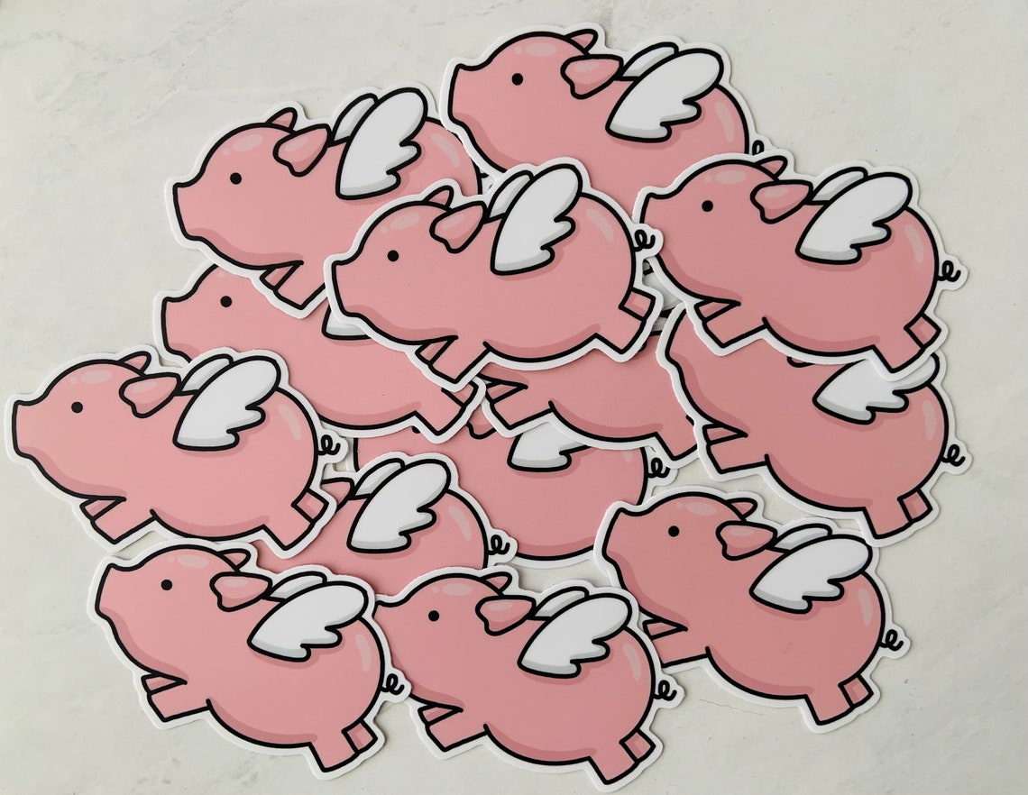 Cute Flying Pig Decal Sticker Die Cut Kawaii Sticker - Etsy