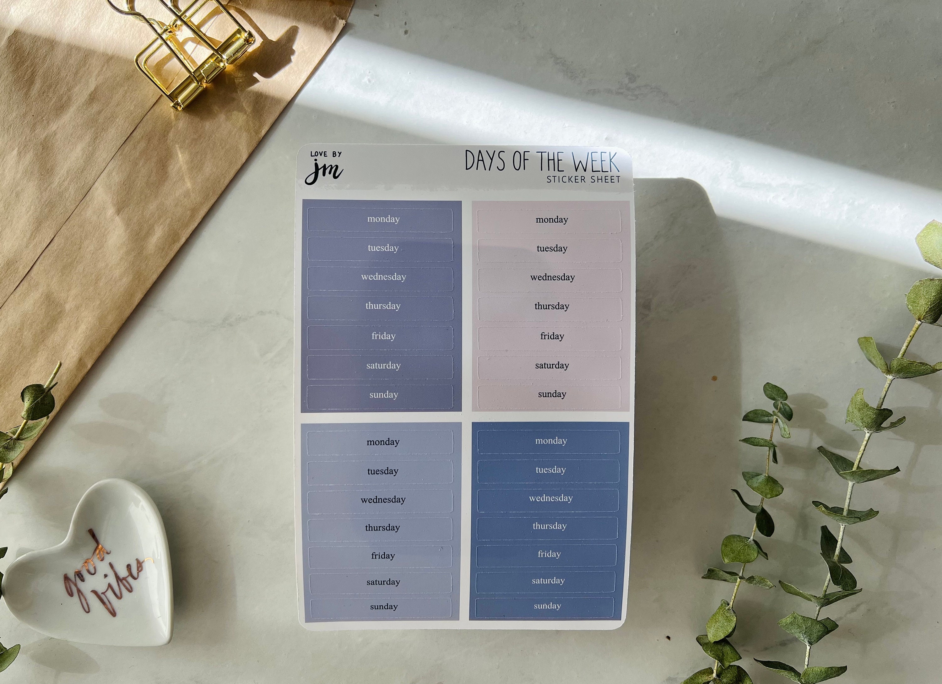 Days of the Week Stickers | Cute Weekly Label Planner Stickers, Bullet ...