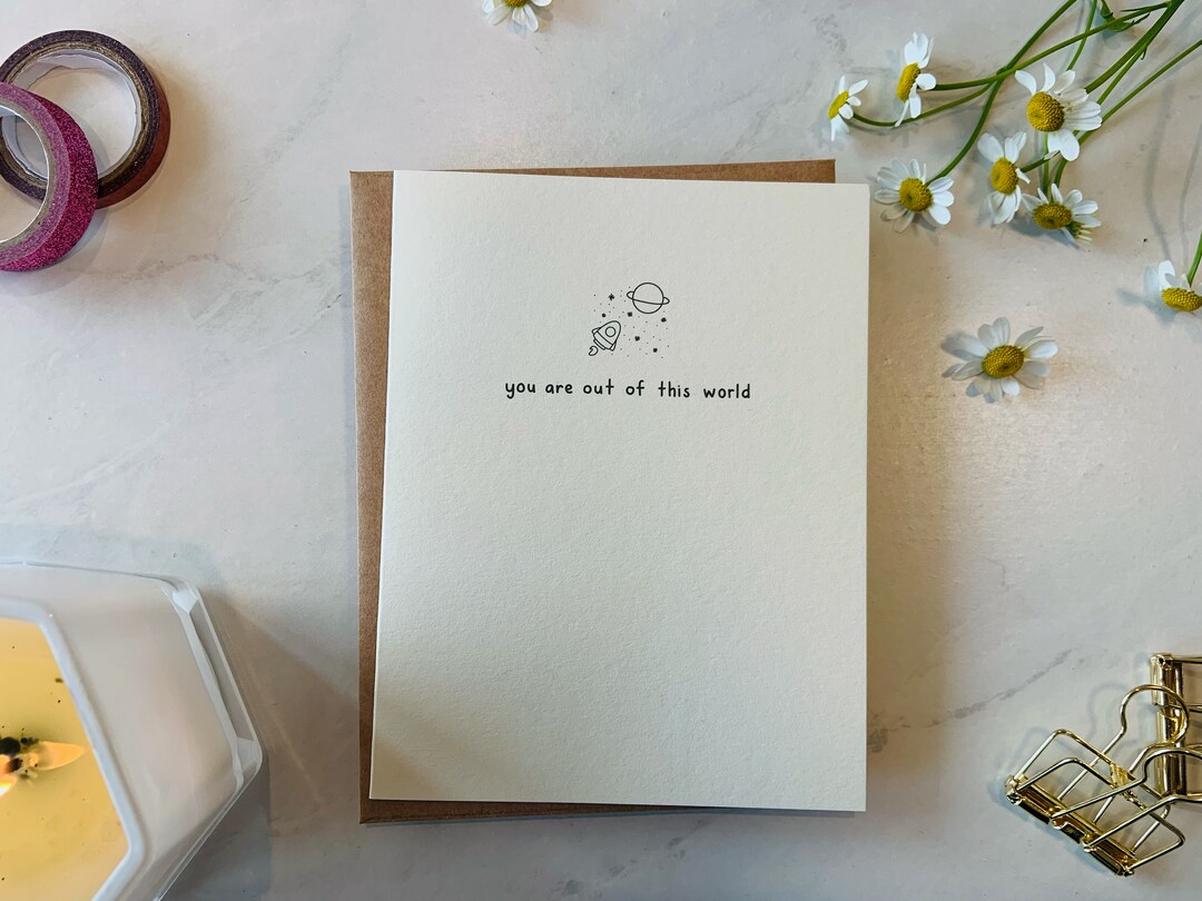 Out of This World Card Space Greeting Card Minimalistic - Etsy