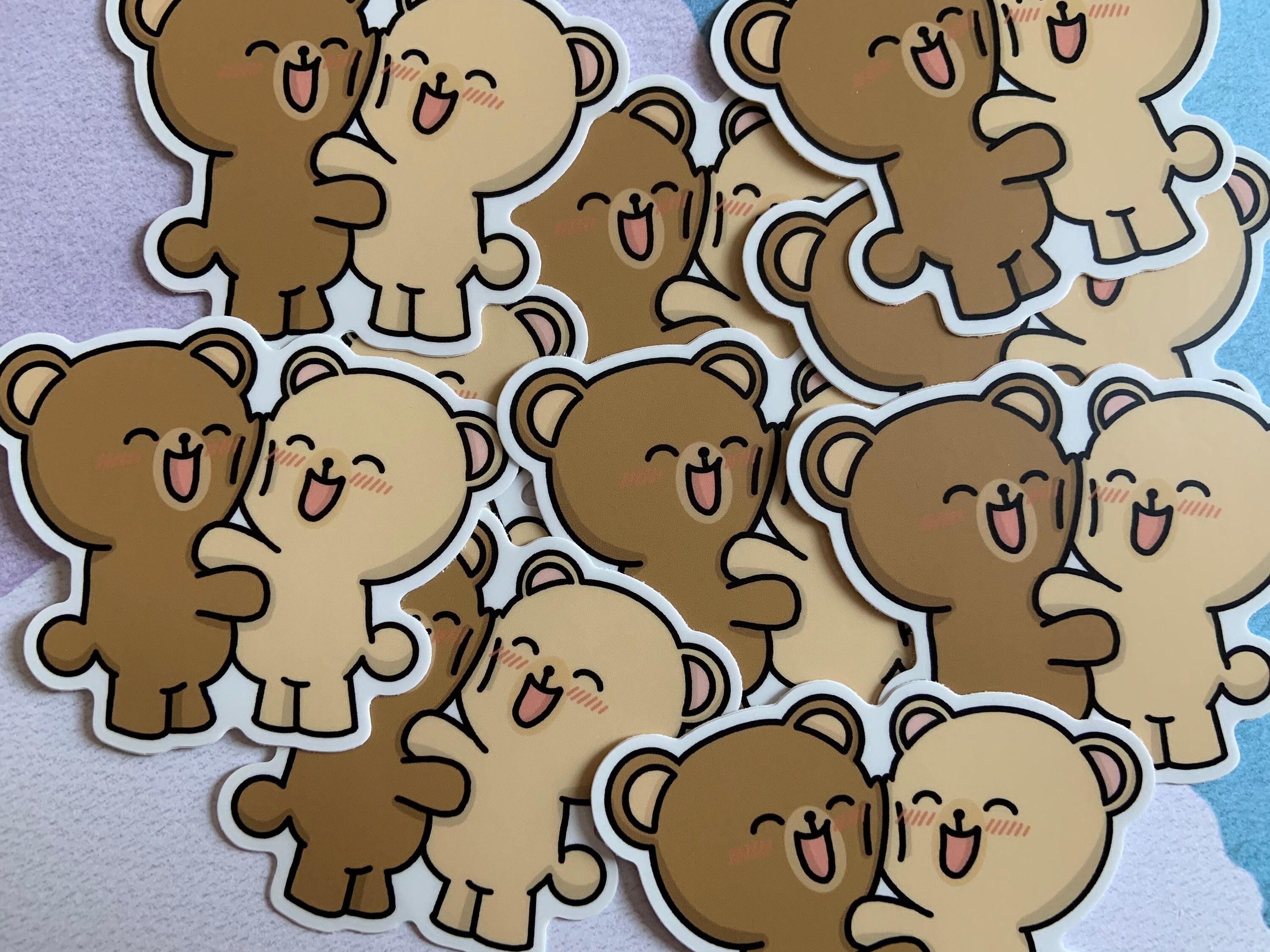 Cute Bear Hug Decal Sticker | Die Cut Kawaii Sticker - Etsy