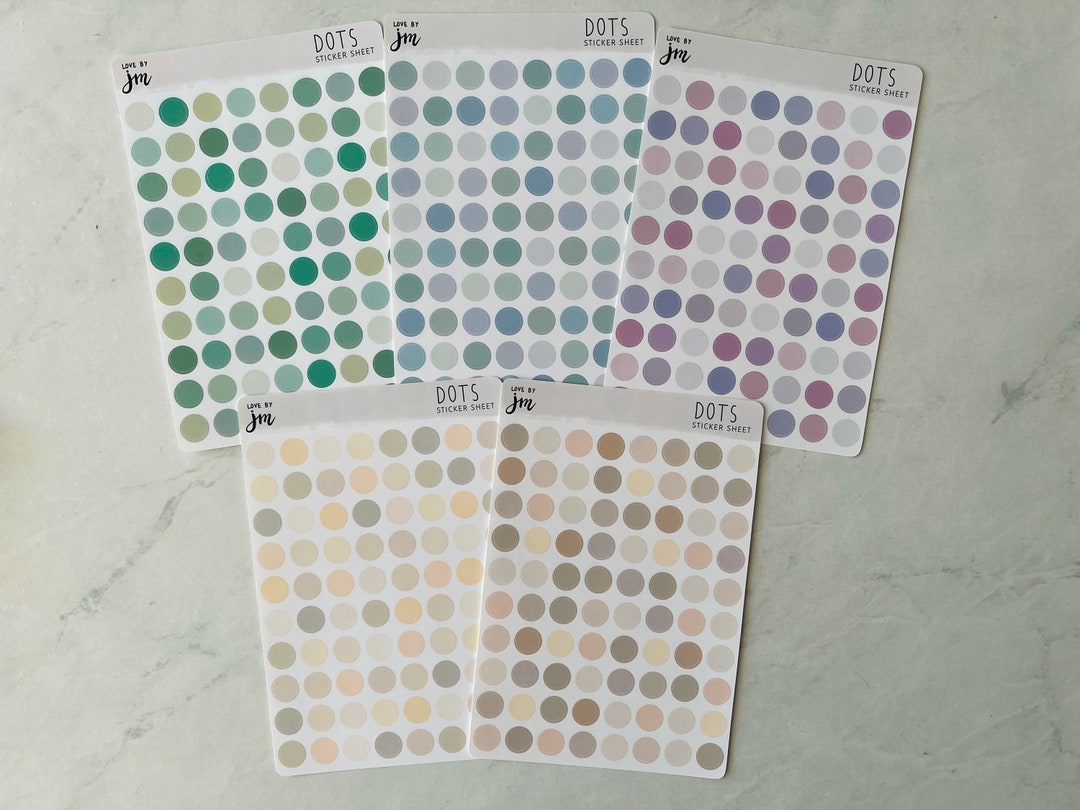 Colorful Dot Planner Sticker Sheet | Circle Planner Stickers, Bullet ...