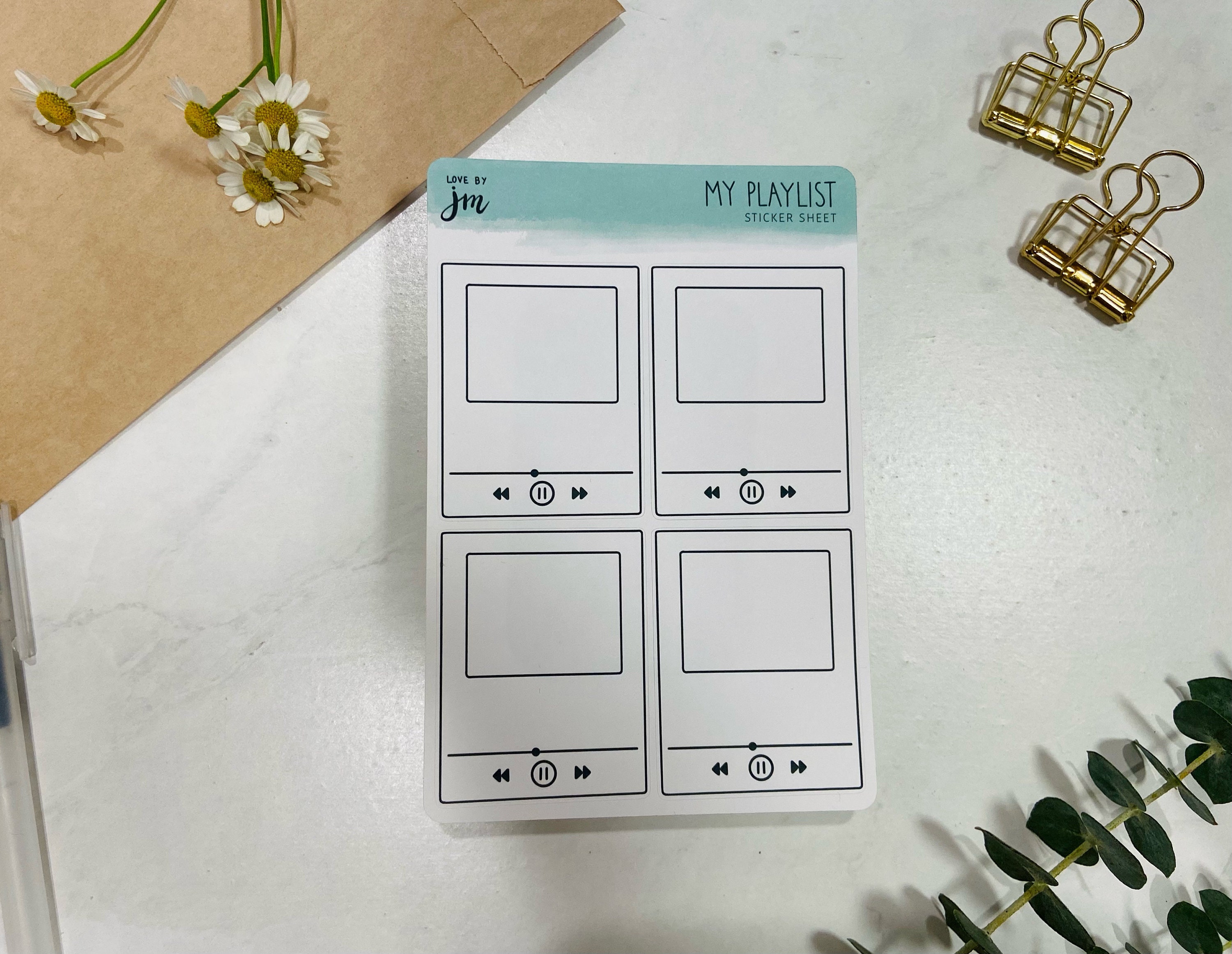 Favorite Playlist | Songs Sticker Sheet, Planner Stickers, Bullet ...