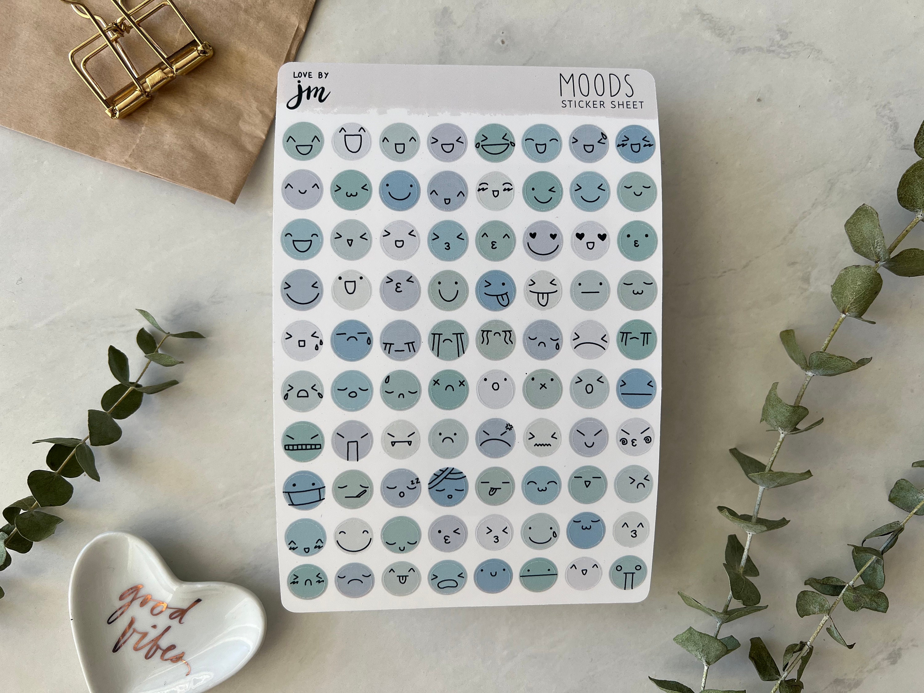 Mood Tracker Sticker Sheet Mood Planner Stickers Bullet - Etsy