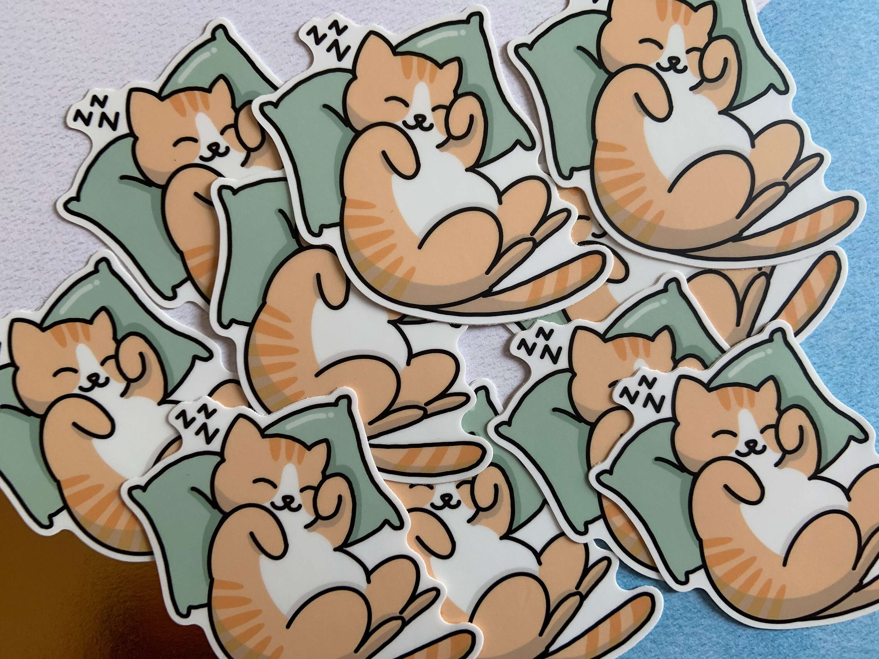 Cute Cat Nap Decal Sticker Die Cut Kawaii Sticker - Etsy UK