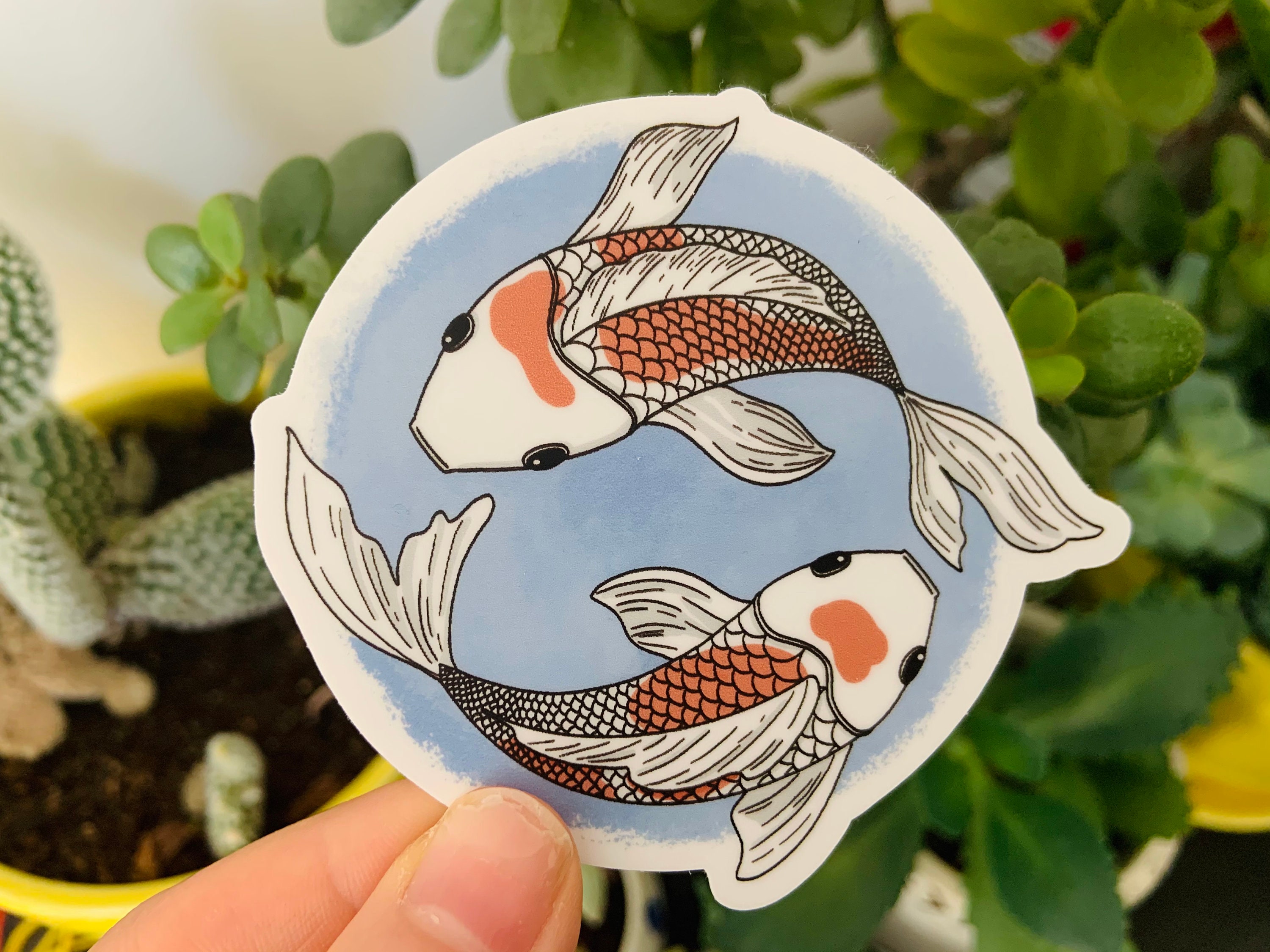 Koi Fish Decal Sticker Double Carp Die Cut Sticker Good | Etsy