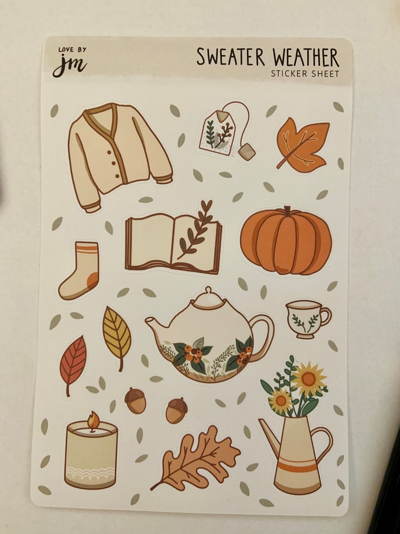 Sweater Weather Fall Sticker Sheet Planner Stickers Bullet - Etsy