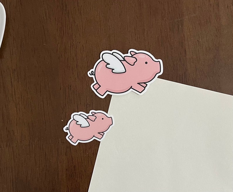Cute Flying Pig Decal Sticker | Die Cut Kawaii Sticker - Etsy