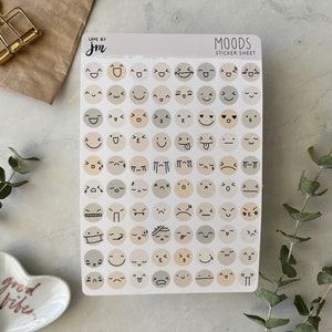Mood Tracker Sticker Sheet | Mood Planner Stickers, Bullet Journal ...