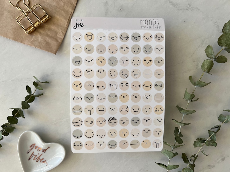 Mood Tracker Sticker Sheet | Mood Planner Stickers, Bullet Journal ...
