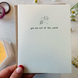 Out of This World Card | Space Greeting Card | Minimalistic - Etsy
