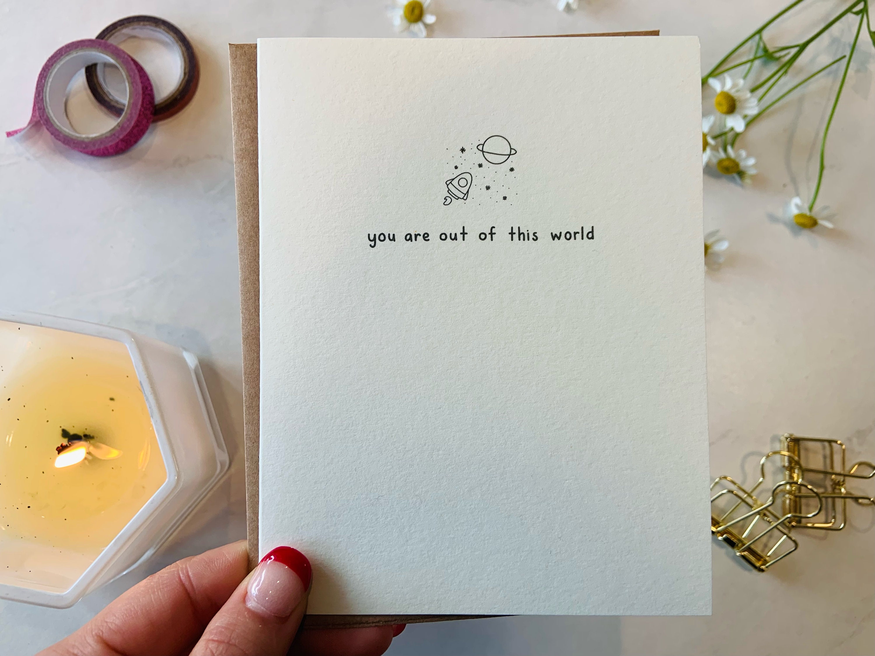 Out of This World Card | Space Greeting Card | Minimalistic - Etsy