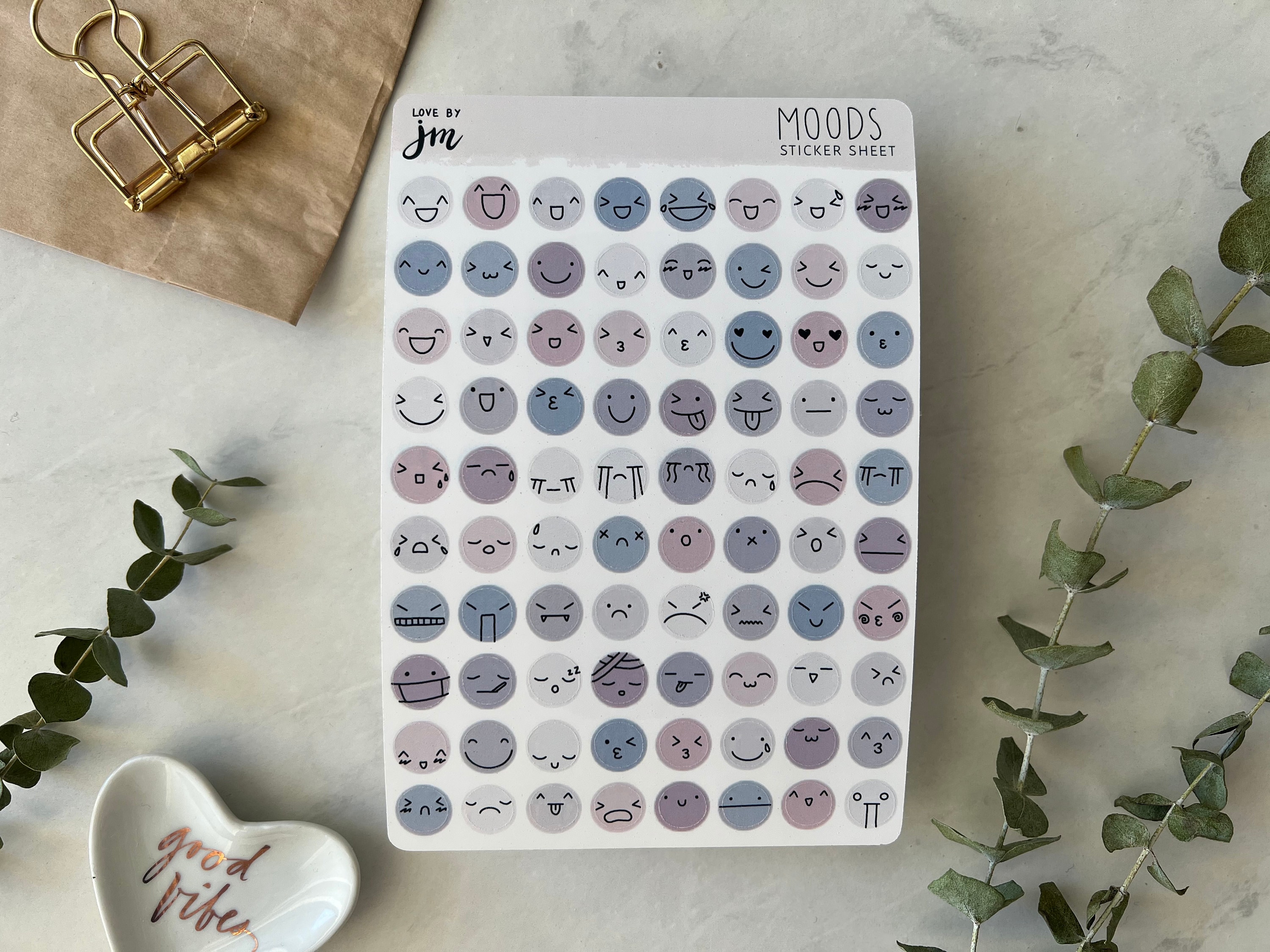 Mood Tracker Sticker Sheet Mood Planner Stickers Bullet - Etsy