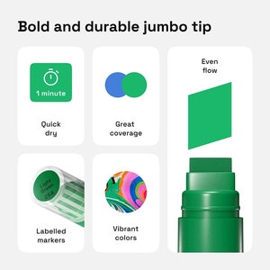 Graffiti Markers 10 Jumbo Colored Markers, 15mm Jumbo Felt Tip, Acrylic ...