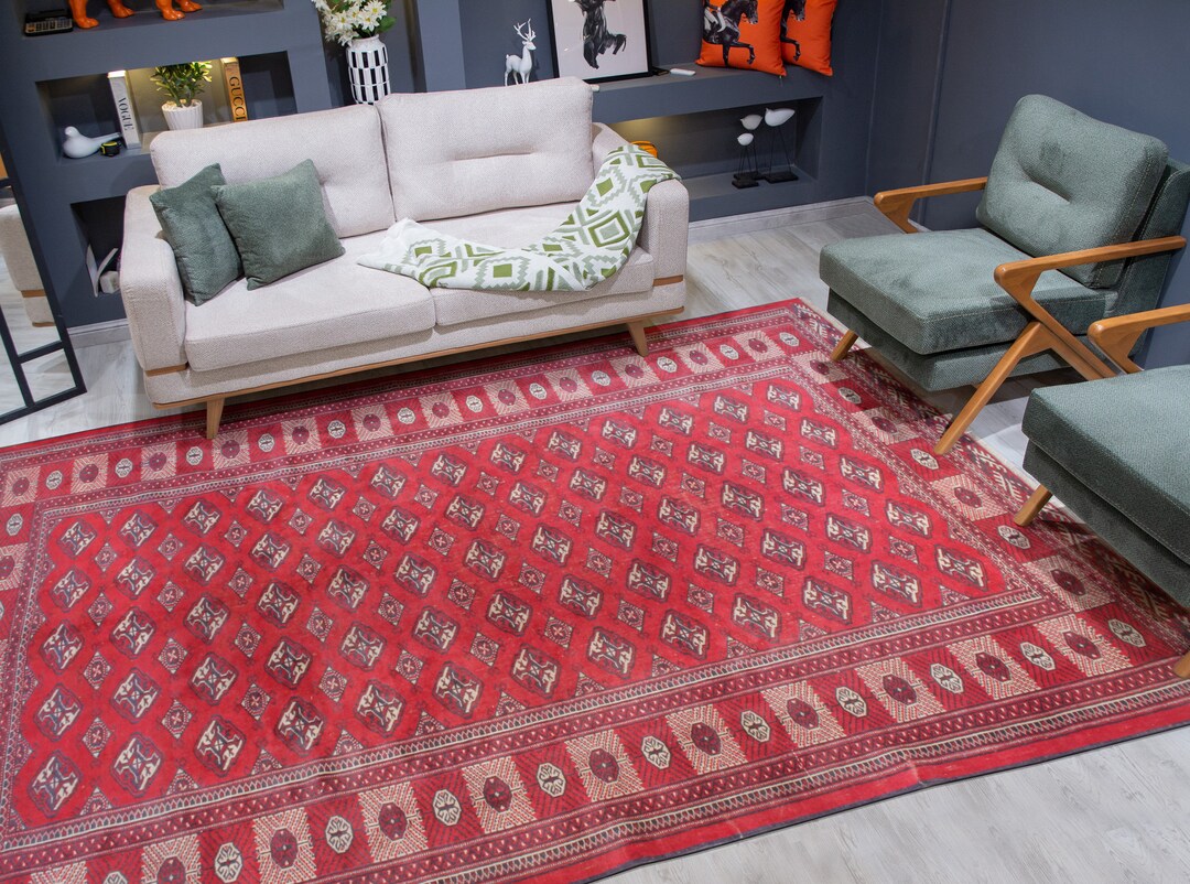 Area Rug, 6x10 Rug, Handmade Vintage Area Rug, Turkish Red Antique ...