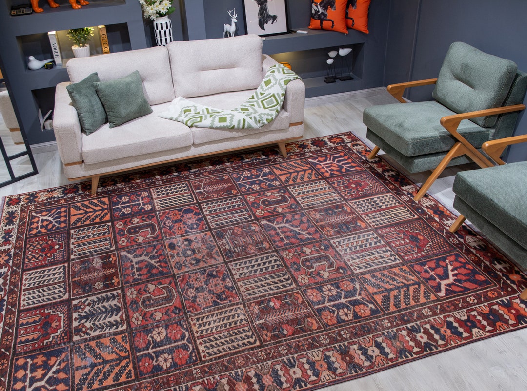 6x9 Rug, 6x9 Area Rug, 6x9 Persian Rug, 6x9 Handmade Rug, 6x9 Vintage ...