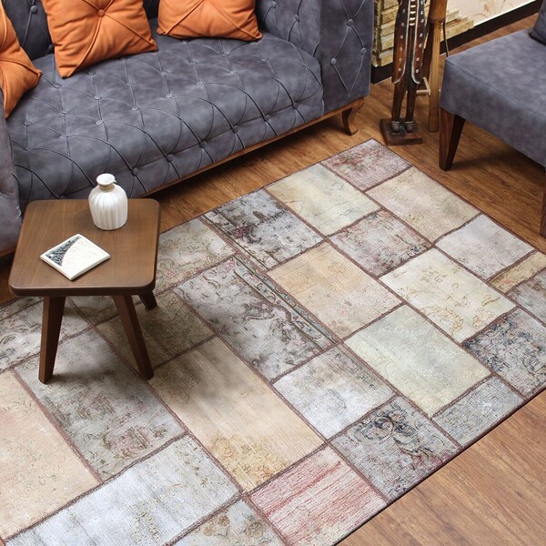 Gray Patchwork Rug - Etsy