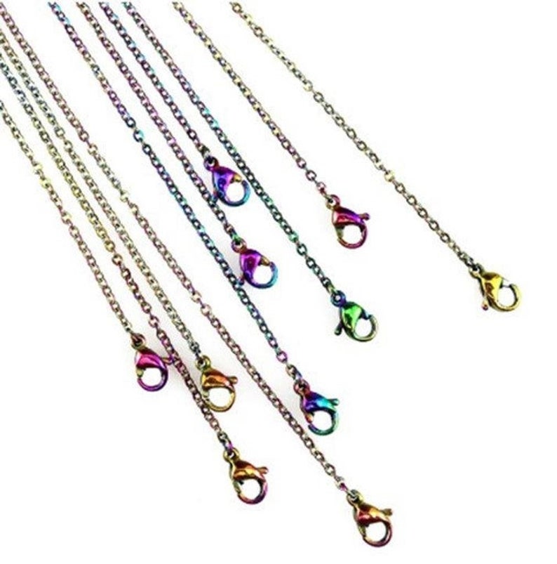 1/5/10/20/50/100 Pcs - 18", 20", 24", 28" Rainbow Colored Stainless ...