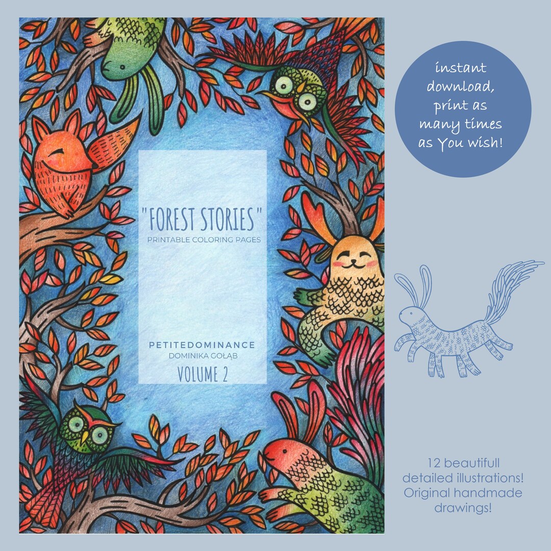 Printable Coloring Book Forest Animals Vol. 2 - Etsy