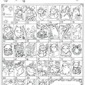 Printable Coloring Page Advent Calendar in Pdf Poster - Etsy
