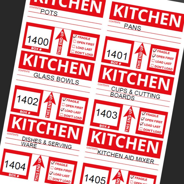 Moving Labels - Etsy