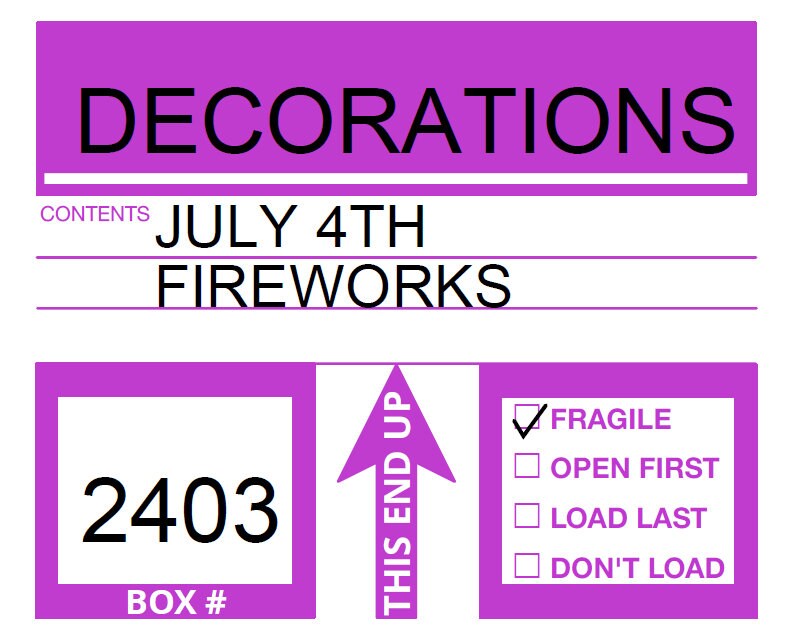 PRINTABLE MOVING LABELS - Blank / Create Your Own - Etsy