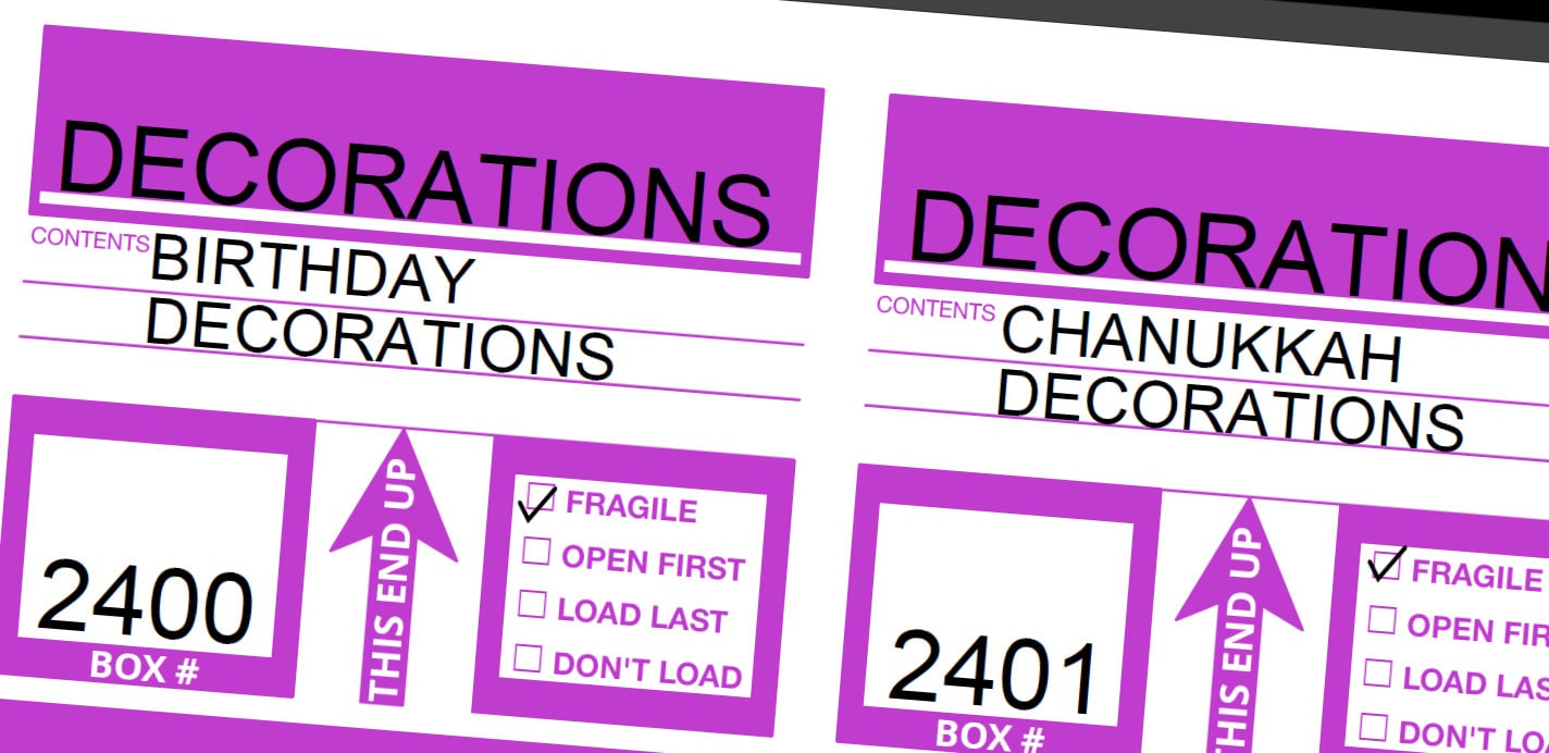 PRINTABLE MOVING LABELS - Blank / Create Your Own - Etsy