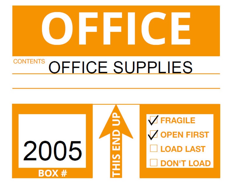PRINTABLE MOVING LABELS Office - Etsy
