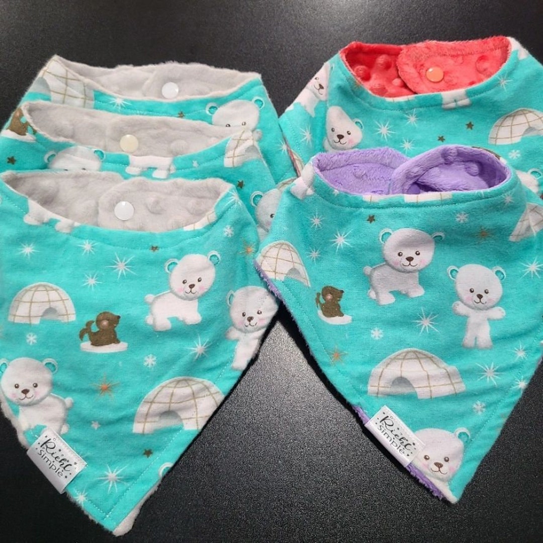 Triangle Bib Artic Animals Assorted - Etsy