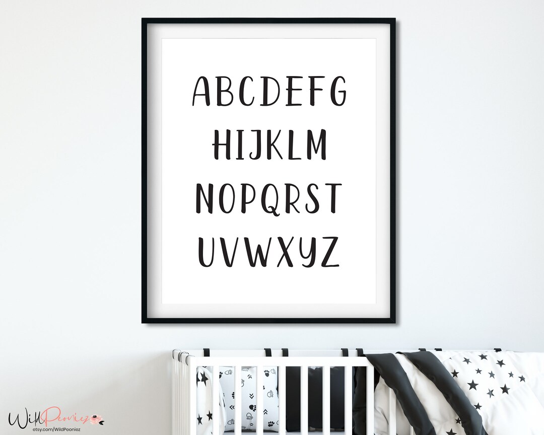 Alphabet Wall Art, ABC Printable, ABC Printable Wall Art, Nursery Wall ...