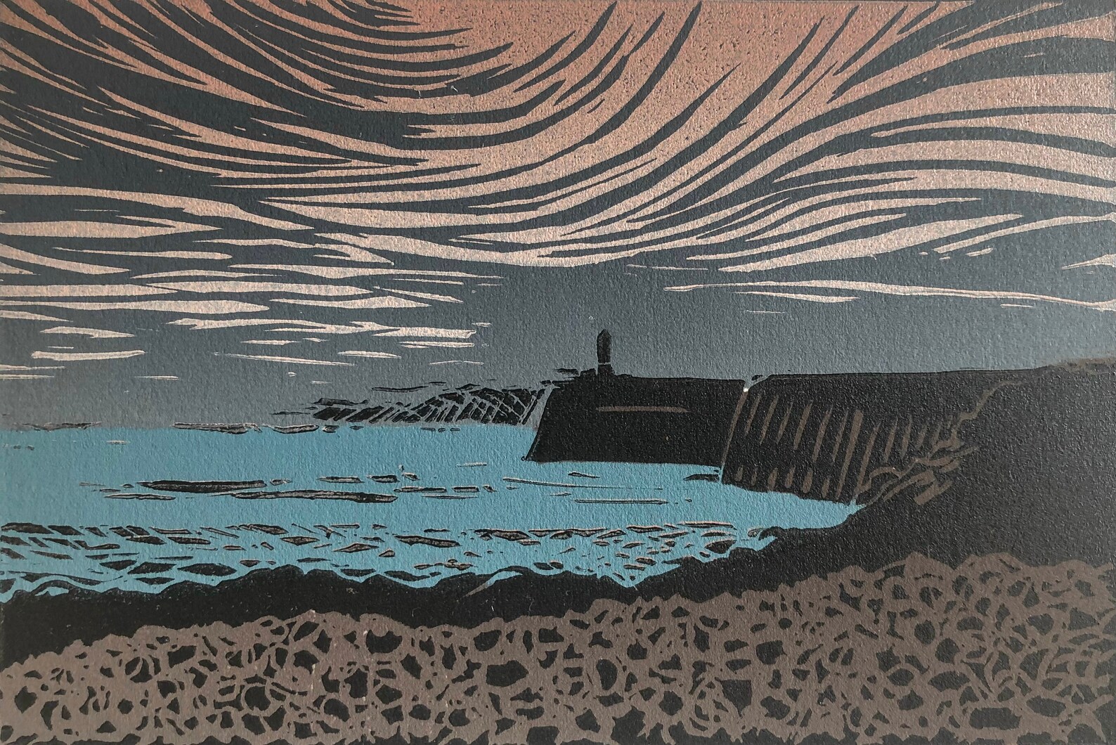 Iron Sky original linocut print. | Etsy