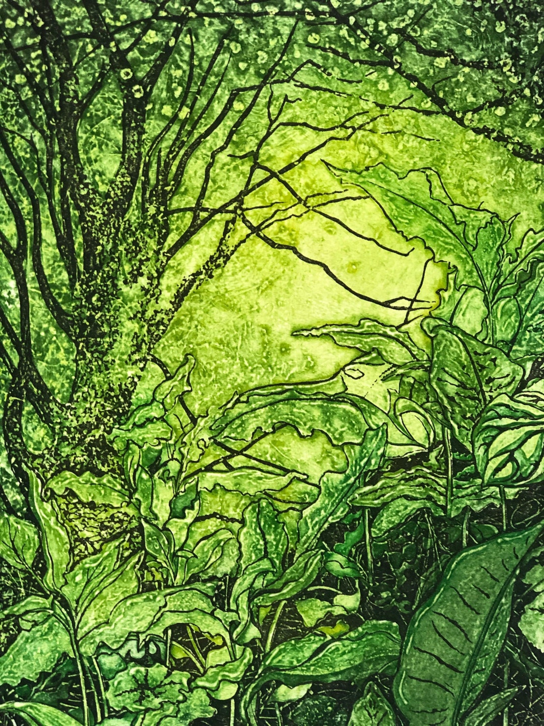 Uprising Original Collagraph and Linocut Print by Lisa Benson. - Etsy