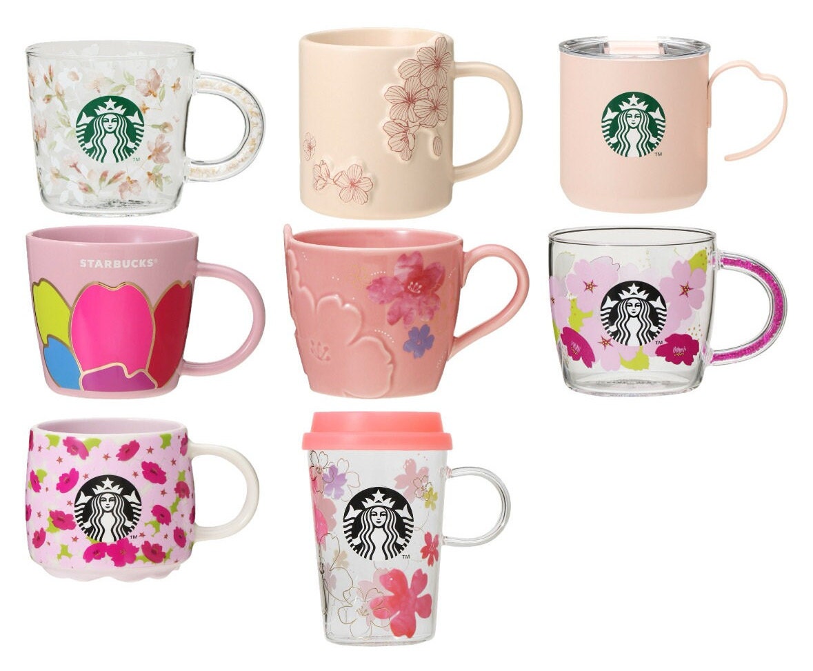 Mug Starbucks Japan Sakura Spring Color Change Limited Edition Collectible Flower Pink Heart Etsy