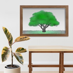 GREEN TREE VER.| Green Tree Digital Art, Tree Wall Art, Green/black Art ...