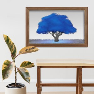 BLUE TREE VER.| Blue Tree Digital Art, Tree Wall Art, Blue/black Art ...
