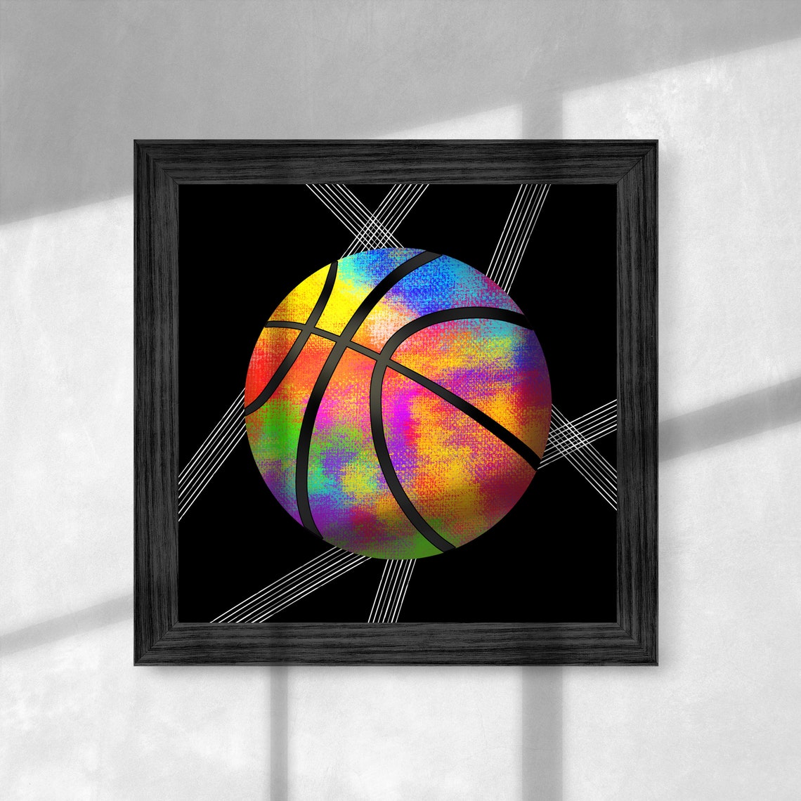 RAINBOW BASKETBALL Basketball Digital Art Basketball Wall - Etsy