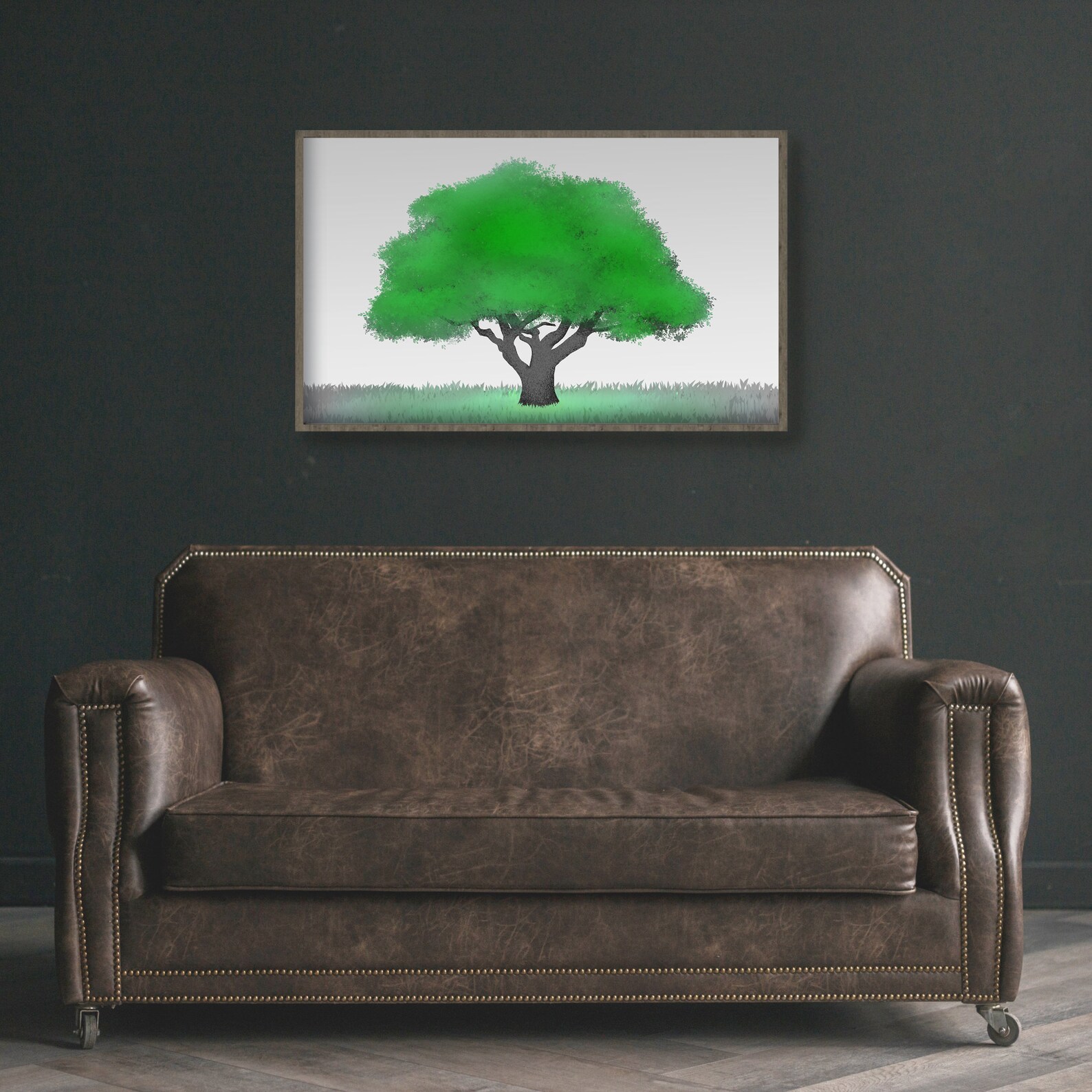 GREEN TREE VER.| Green Tree Digital Art, Tree Wall Art, Green/black Art ...