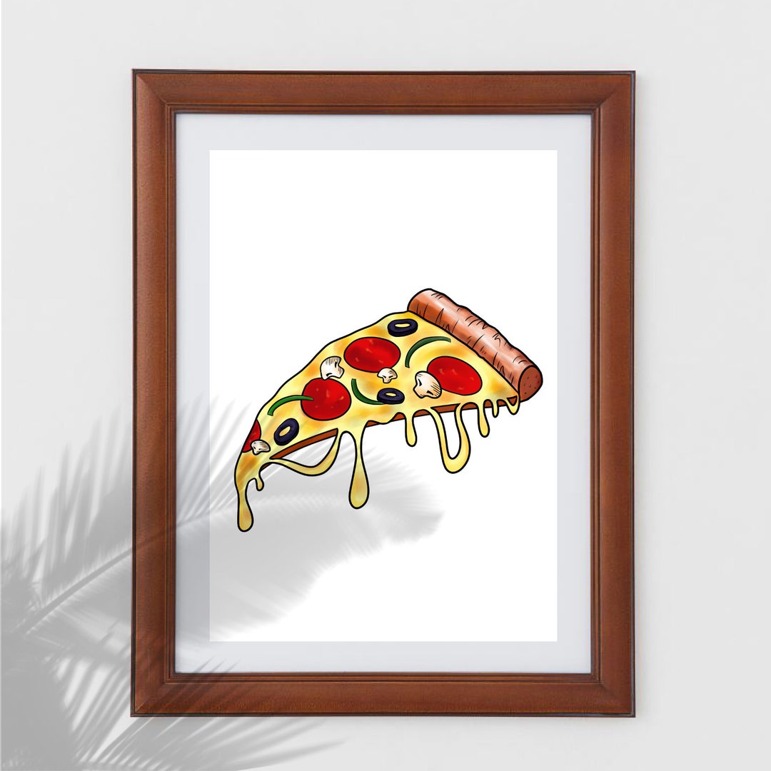 PIZZA Digital Art, Pizza Wall Art, Simple Art, Wall Decoration, Pizza ...