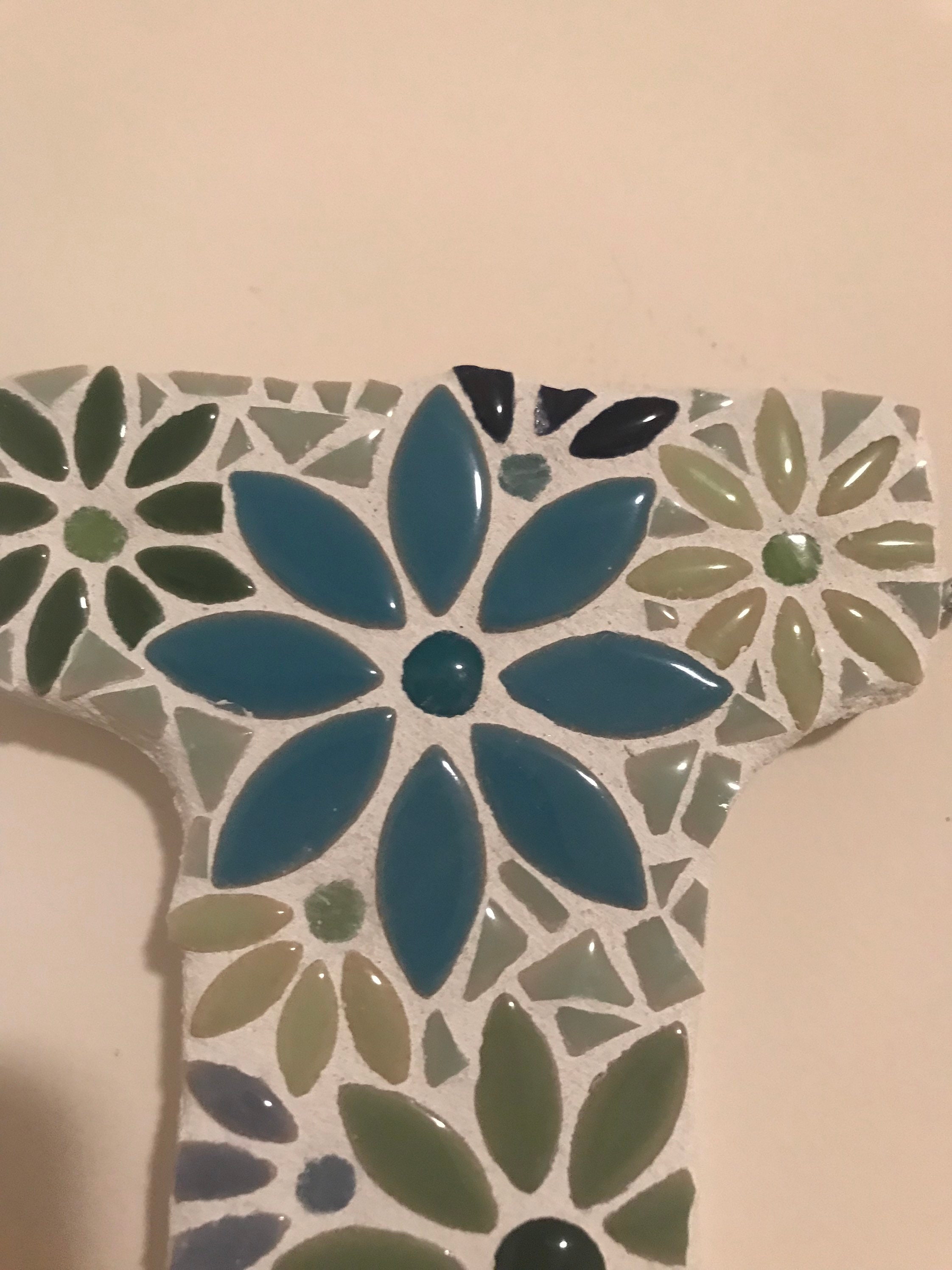 Mosaic Letter J in Greens and Blues. I Have More Letters Coming. If You ...