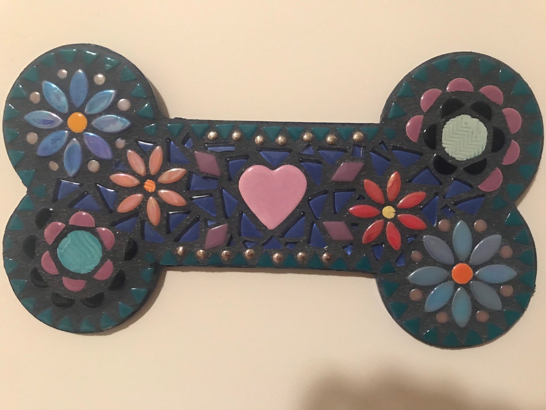 Delightful Mosaic Dog Bone in Multiple Colors. - Etsy