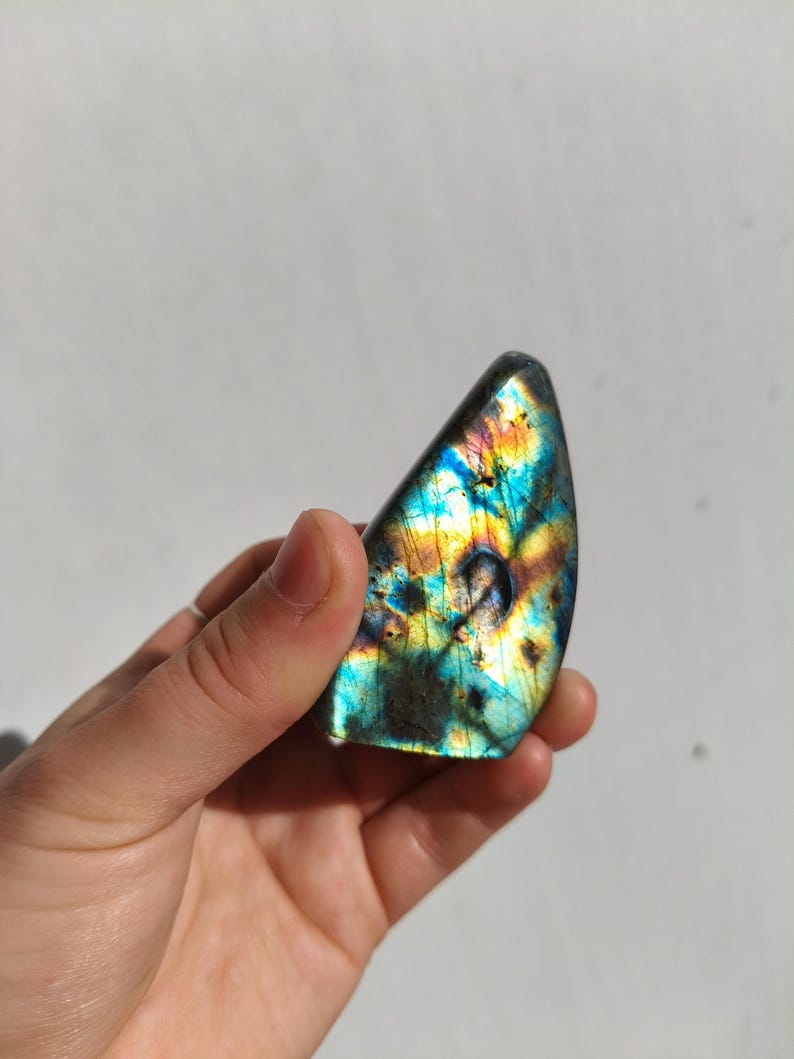 Blue and Golden Labradorite Block - Exceptional Collector's Stone ...