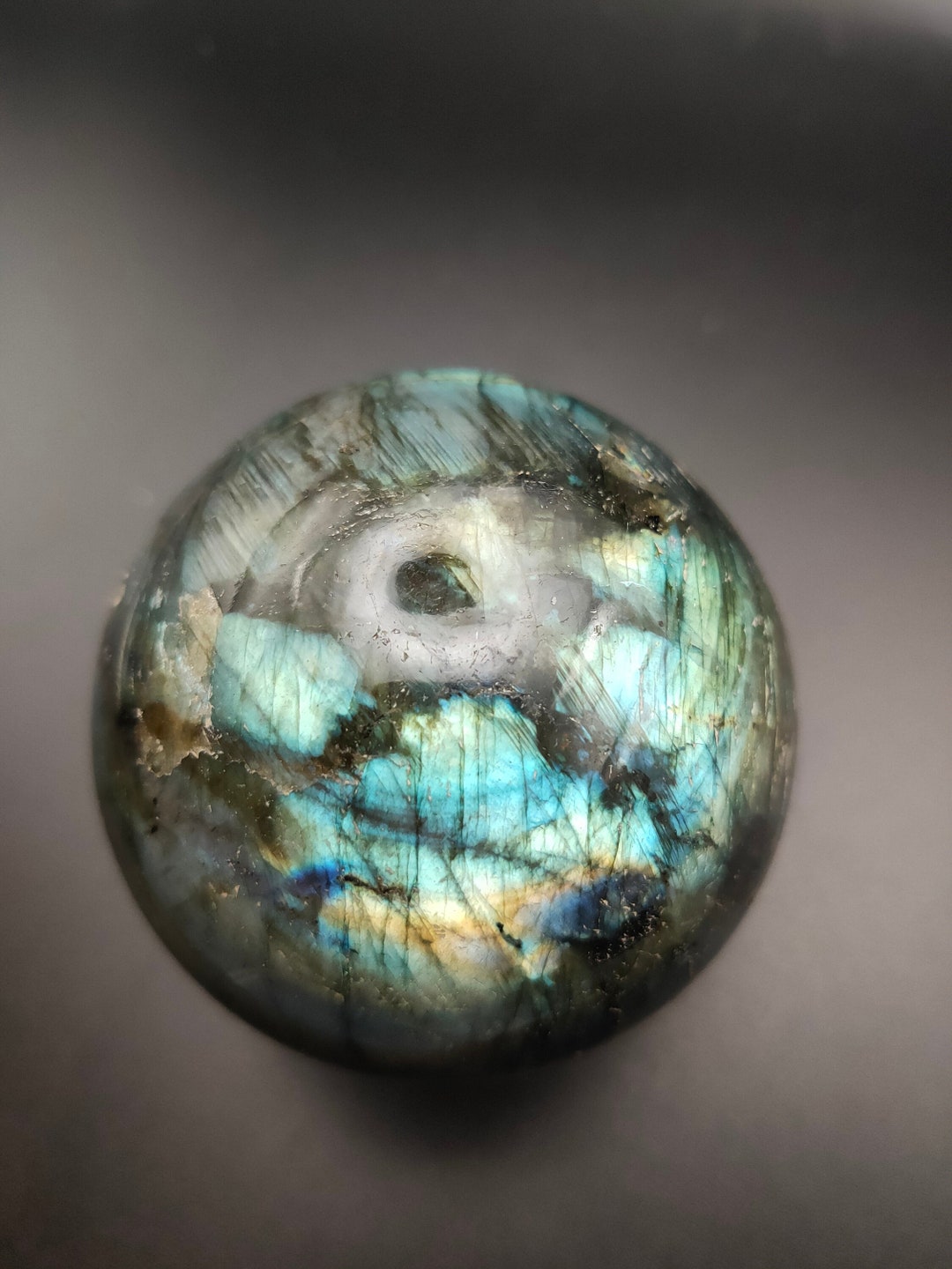 Flash Blue Green Labradorite Sphere With Base - Etsy