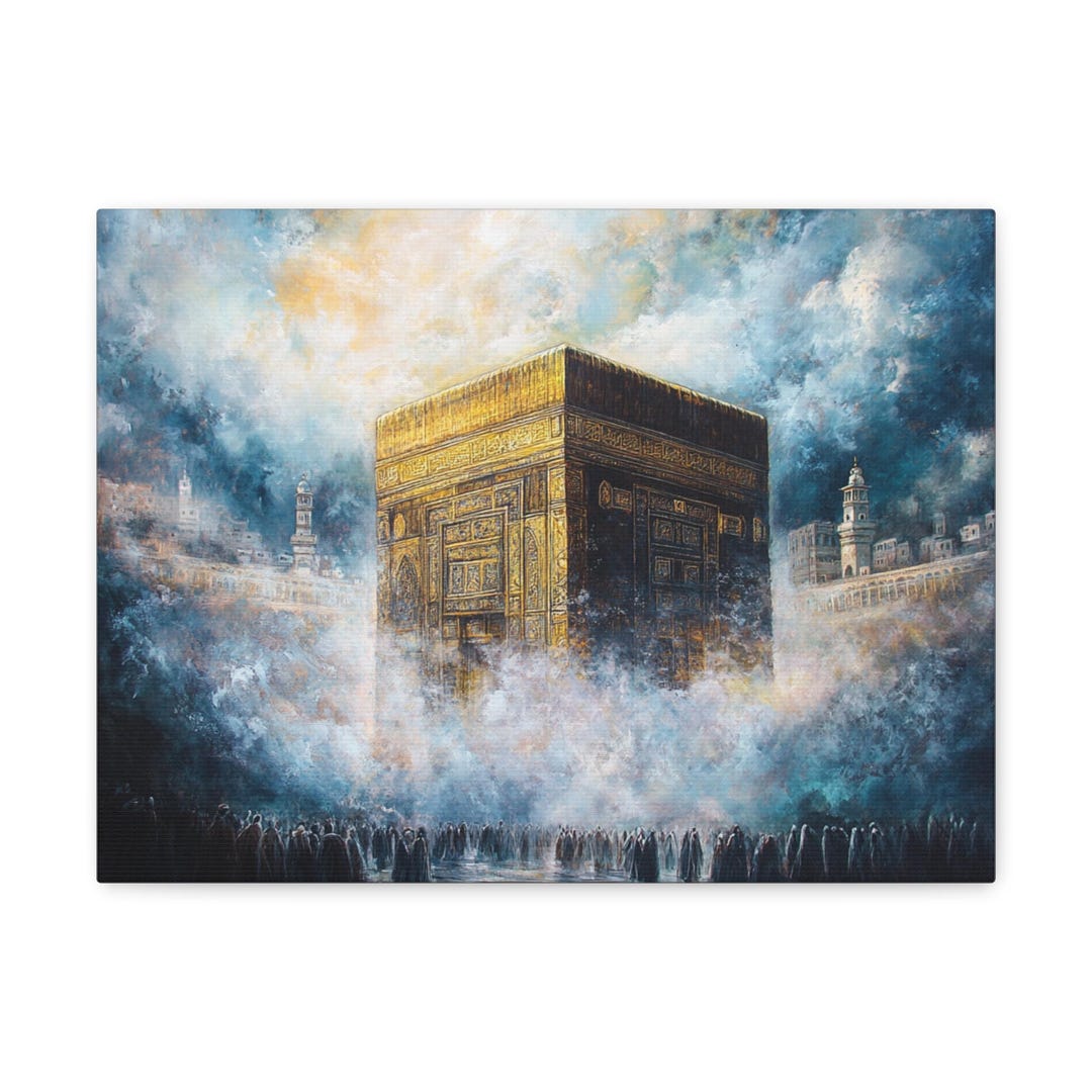 Holy Kabba Oil Painting Canvas, Islamic Prints, Canvas Gallery Wraps ...