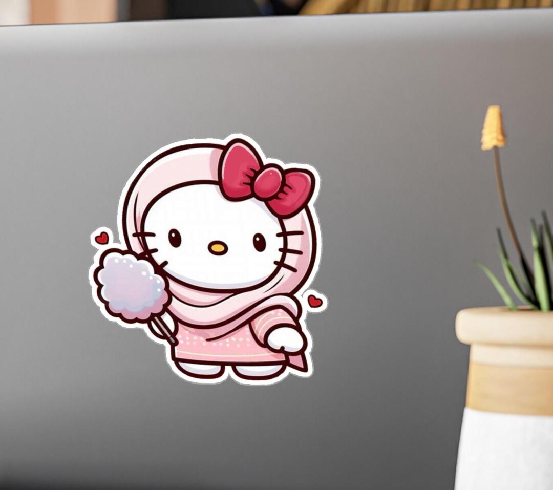 Hello Kitty Hijab Sticker, Muslim Gift, Laptop Decal, Muslim Kids ...