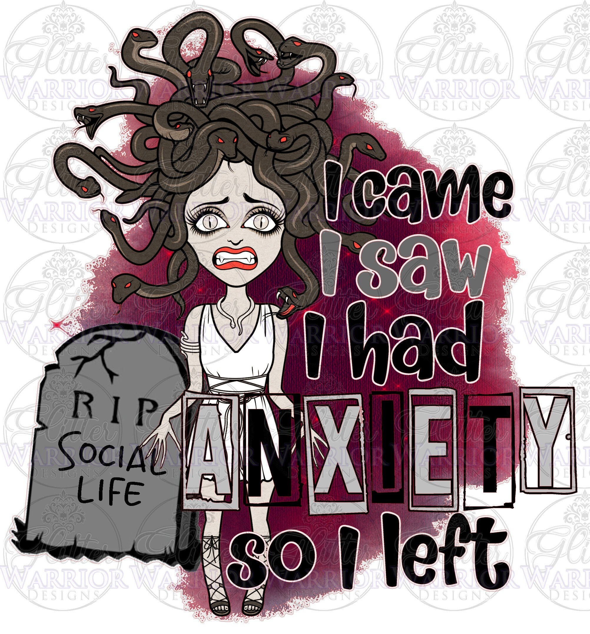I Came I Saw I Had Anxiety so I Left PNG Digital File DTF Tumbler Decal ...