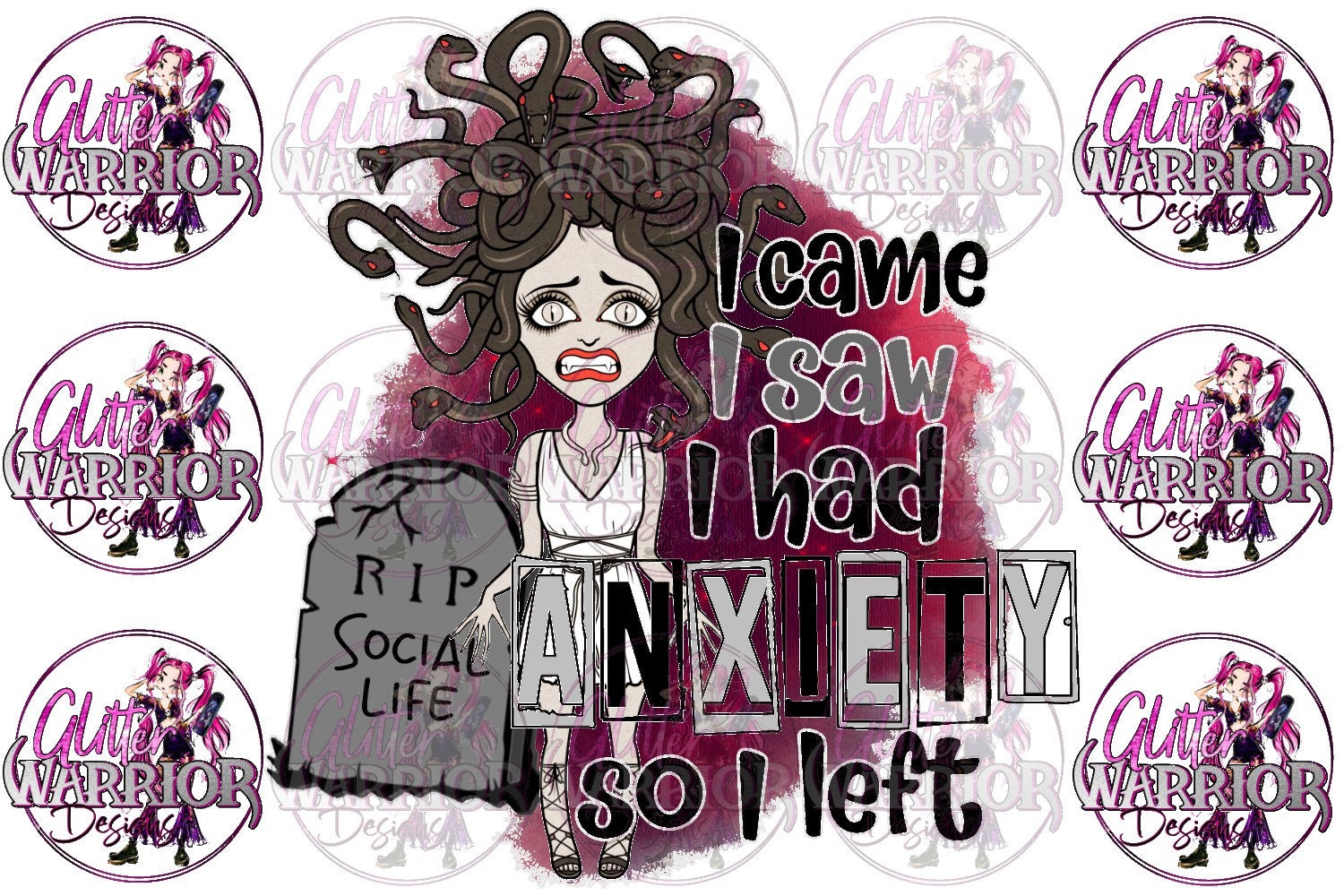 I Came I Saw I Had Anxiety so I Left PNG Digital File DTF Tumbler Decal ...