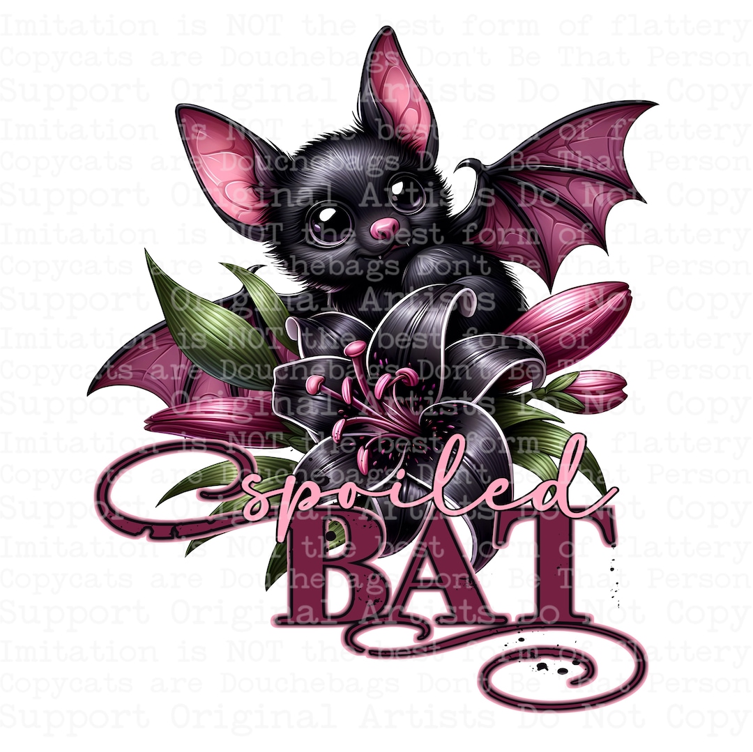 Spoiled Bat, Lily, Cute Designs, Play on Words Spoiled Brat, PNG 300 ...