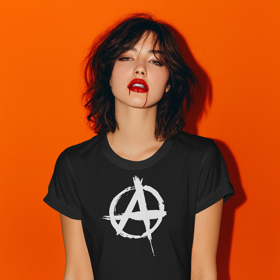 Anarchy Symbol Shirt Unisex Punk Rock Tee Anarchist Streetwear Protest ...